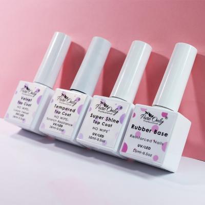China Professional Rubber Base Coat Gel Polish Uv Led Base Coat Top Coat Gel Nail Polish Long Lasting and Customizable for sale