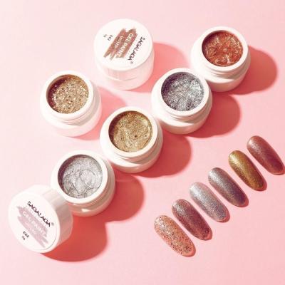China UV Gel Art Paints for Nails Platinum Pod Retail Box Matte Texture Painted Nail Shine Glitter No Wipe Painting Set for sale