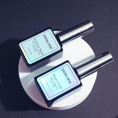 China SAGALAGA Rubber Base Coat Transparent Soak Off Uv Base Gel Nail Polish with Strong Adhesive and Private Logo MSDS Tested for sale