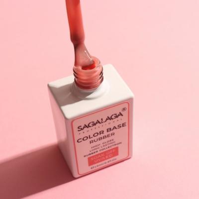 China CPSR Certified SAGALAGA Long Lasting Thicker Rubber Base Coat Pink Colored Base Coat Ombre Transparent Nail Base Gel Polish for sale