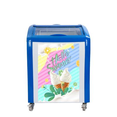 Cina Energy Saving Freezer SD/SC 150Y Curved Glass Door Solar Ice Cream / Beverage Cooler in vendita