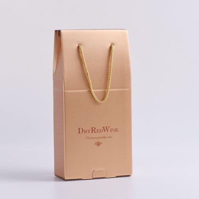 중국 레드와인 중 2개의 병을 위한 캐리어 박스를 패키징하는 인쇄된 파상지 판매용
