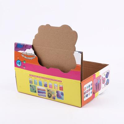 중국 맞춘 강한 물결모양 판매대 진열 박스 제조 풀 컬러 프린팅 판매용