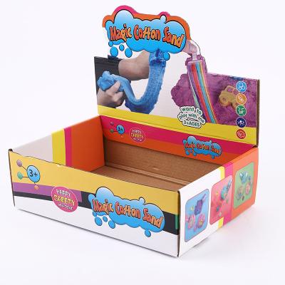 중국 맞춘 강한 물결모양 판매대 진열 박스 제조 풀 컬러 프린팅 판매용