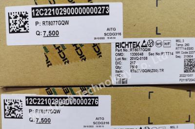 China RT8077GQW Reguladores de tensión de conmutación 2A 2MHz Convertidor sincrónico de descenso en venta