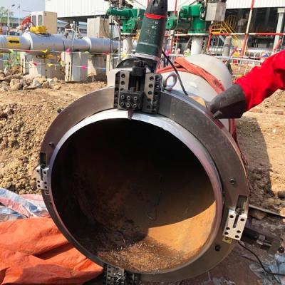 China Stable Split Frame Pipe Cutting Machine 42"–48" 0.083mm/REV Feed Rate for sale