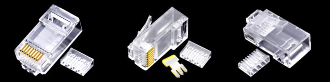 modular plug 8p8c 2pcs cat6 unshielded round 8-position crystal head 1