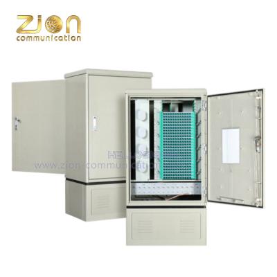 China Gray Outdoor 576F Fiber Optic Cross Connect Cabinet For FTTH for sale