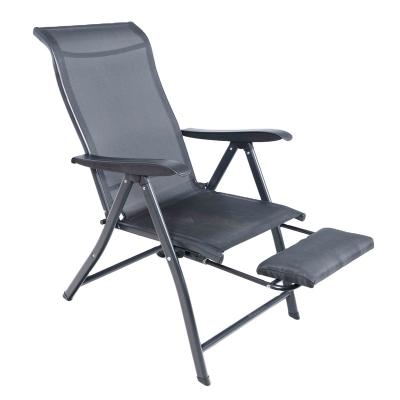 Cina Modern Lightweight Metal Frame Folding Patio Garden Recliner Teslin Outdoor Chair With Footstool in vendita