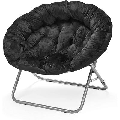 Cina Modern Oversized Plush Moon Chair With Soft Mink Fabric With Poly Fill Cushion in vendita