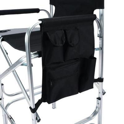 Cina Modern lightweight foldable metal director chair with side table and side storage pockets for small stuffs in vendita