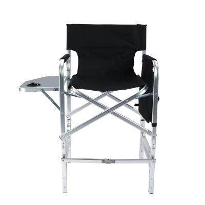 Cina Modern lightweight foldable metal director chair with rugged steel frame supports up to 330 lbs in vendita