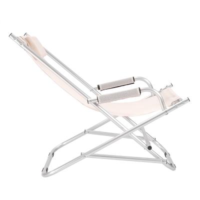 Cina Single Chair Steel Frame Collapsible Folding Camping Chair Lounge Chair Oversized Adjustable Recliner in vendita