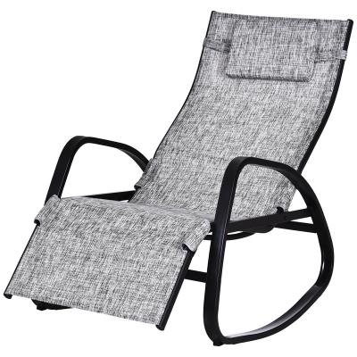 Cina Weightless Foldable Outdoor Chair Supergroup Steel Frame With Pillow Chair Lounge Recliner Rocking Chair in vendita