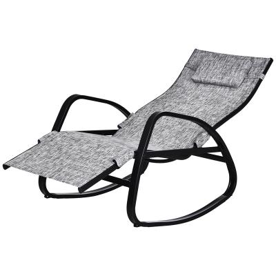 Cina Foldable High Quality Steel Frame Weightless Chair With Pillow Swing Lounge Recliner Rocking Chair in vendita
