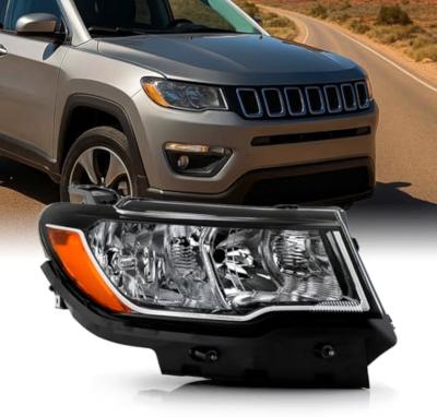 China 2017-2022 Jeep Compass Halogen Scheinwerfer im OE-Stil - Beifahrerseite, schwarzes Gehäuse, Ersatz zu verkaufen
