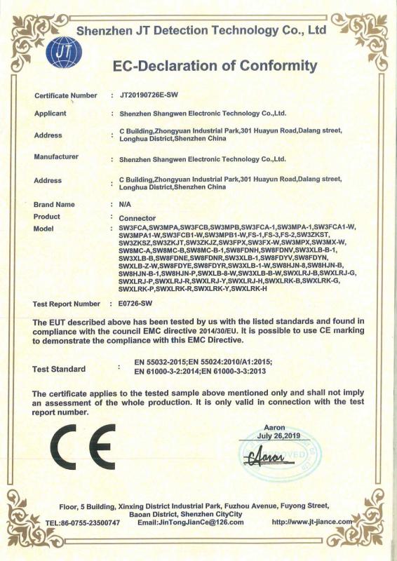 EMC certificate - Shenzhen Shangwen Electronic Technology Co., Ltd.