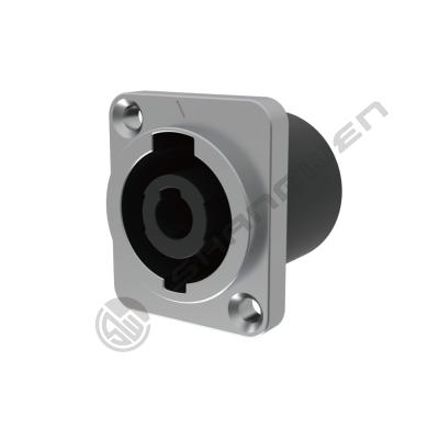 China Männlicher 4-Pin-Anschluss für Audio-Video-Elektronik IP40 wasserdicht extrem robust Lautsprecherstecker Silbermetall Messinglegierung zu verkaufen