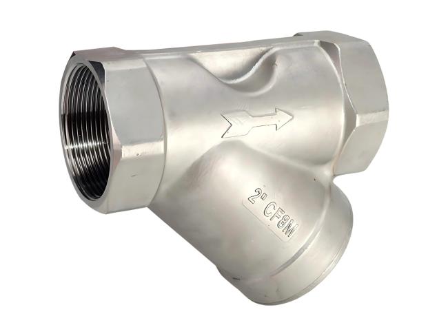 Y strainer, branch and cap — SS304 perforated screen inside