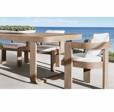 Cina Waterproof Teak Outdoor Dining Table And Chairs Patio Garden Soild Wood Set in vendita