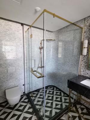 China Chrome Stainless Steel Shower Cabin Single Sliding Frameless Glass Shower Cubicle for sale