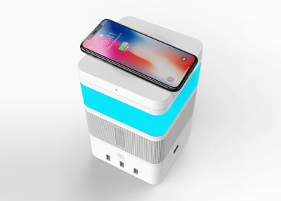 Cina Altoparlante senza fili di Bluetooth della luce della tassa LED di Qi, altoparlante di Bluetooth della presa di corrente di potere di USB in vendita