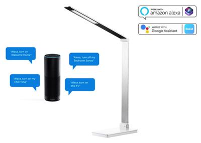 China O metal dobrável da proteção ocular do ABS conduziu o candeeiro de mesa compatível com Amazonas Alexa à venda
