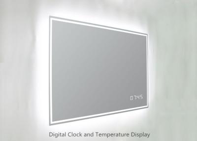 Cina specchio del bagno del sensore di 5mm LED con l'orologio di Digital ed il CE Rohs dell'esposizione di temperatura in vendita