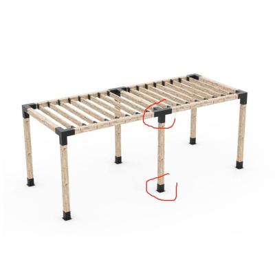 Cina 1 mm-12 mm di spessore Kit di supporto in legno elevato con supporti in acciaio Modernizzare la tua pergola in vendita