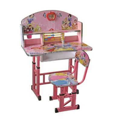 中国 頑丈な子供のピンクのテーブルおよび椅子は調査の寝室の家具60x40cmを置いた 販売のため