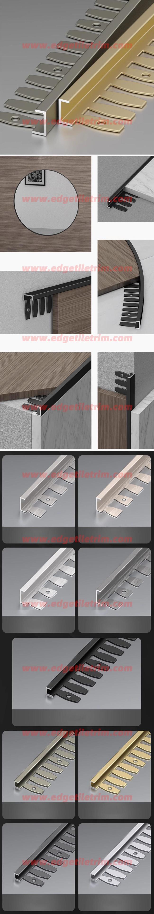 Bendable tile edge trim installation example