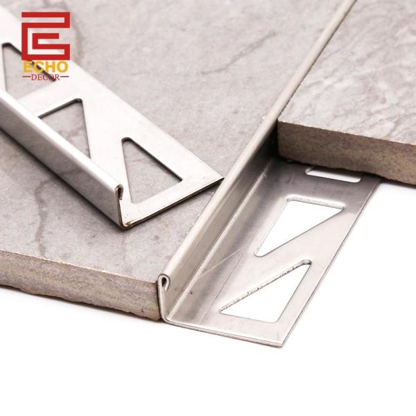 Quality Sleek Stainless Steel Outside Corner Tile Edge Trim / Curved Tile Edge Trim for sale