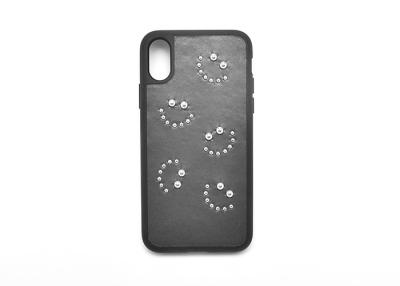 Cina Caso di cuoio decorativo esile di iPhone, coperture del telefono cellulare con i gioielli brillanti in vendita