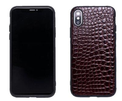 Cina Il telefono del cuoio di struttura dell'alligatore di Brown riveste il bene durevole per il iPhone XS/XS massimo in vendita
