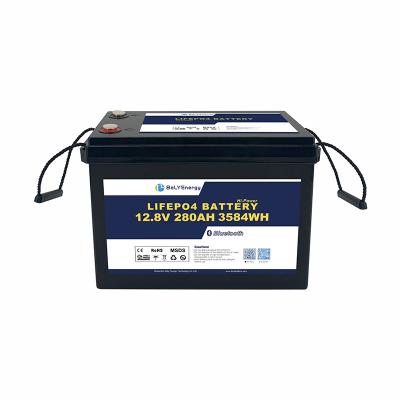 China Customization 5000 Cycles Bluetooth Connectivity 12V 280Ah LiFePO4 Battery Pack for sale