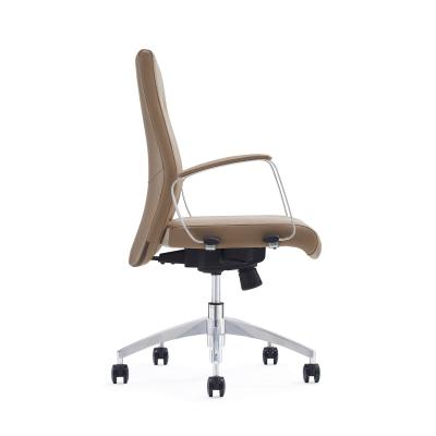 Chine Middle Back Leather Office Chair Swivel With Aluminum Armrest à vendre