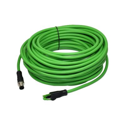 중국 RJ45 이더넷 주형을 떠서 만드는 보호해야 하는 방수 커넥터 케이블  IP68에 대한 M12 4 핀 D 코딩 말레 판매용