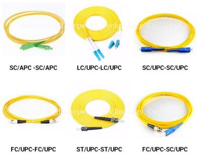 중국 SC/LC/FC/ST 광섬유 헝겊 조각은 코드 Ftth SM/MM에 SX/DX 연결관 케이블을 답니다 판매용