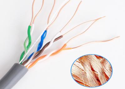 중국 Cat5E 이더네트 랜 케이블 까만 주황색 색깔 8 지휘자 ROHS 판매용