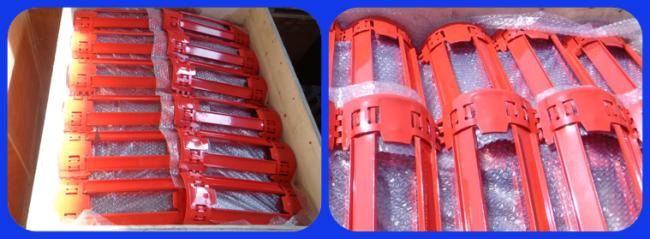 Shipping containers loaded with centralizers ready for transport
