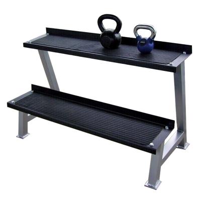 Cina Attrezzatura di forma fisica della testa di legno del metallo dello scaffale di stoccaggio di Kettlebell di tre strati in vendita