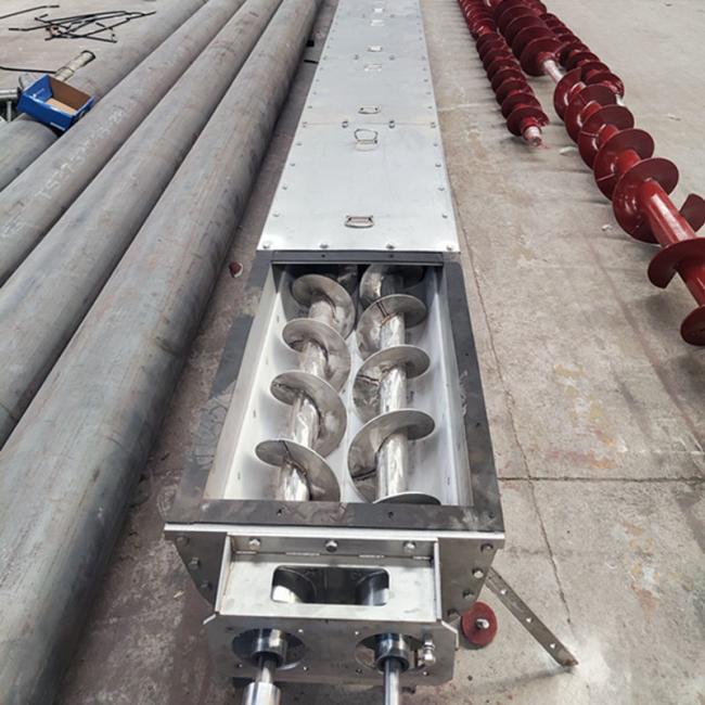OEM Custom Double U Shape Feed Horizontal Transmission System Auger Screw Conveyor