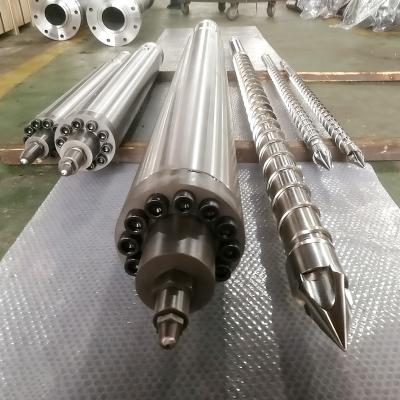 China Tornillo y cilindro individuales de alta calidad personalizados / Tornillo de cilindro de inyección para piezas de maquinaria de máquinas de moldeo por inyección de China en venta
