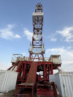 China XJ1200 Workover Rig with 2250 kN Hook Load, 14×10 Off-Road Chassis, and API 4F/7K/8C Standards for sale