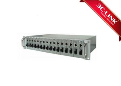 Cina Convertitore a fibra ottica 16-Slot, convertitore di media del telaio ad alta densità di media di SFP con l'impianto di alimentazione ridondante di potere in vendita