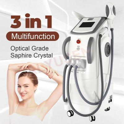 중국 뜨거운 판매 3 in 1 E-light IPL OPT RF ND YAG 레이저 문신 제거 헤어 제거 기계 판매용