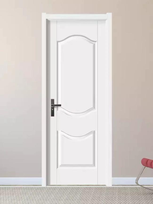 Solid wood interior door with sleek surface and premium veneer finish