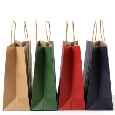 Cina Rosa Logo White Kraft Paper Bags Mini Jewelry Gift Carrier Shopping per i vestiti in vendita