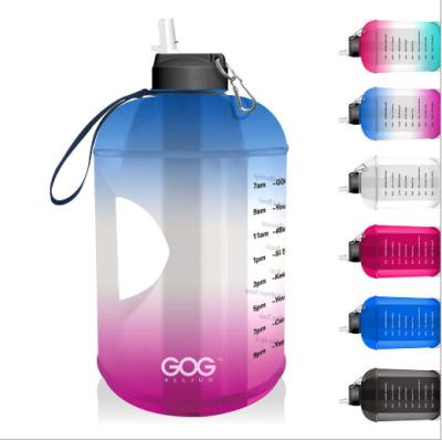 China Custom logo Bpa Free 3.75L 1 Gallon waterfles met stro en handvat Te koop