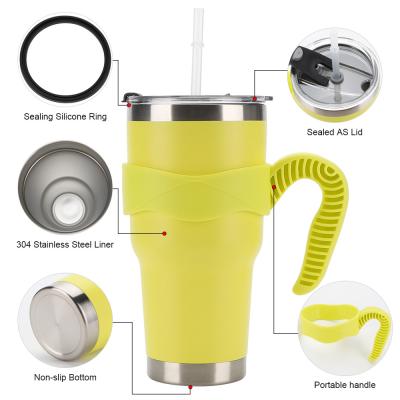 中国 卸売 30OZ プライベート ラベル ステンレス スチール 隔熱 双壁 コーヒー タンブラー カップ 蓋とハンドル 販売のため